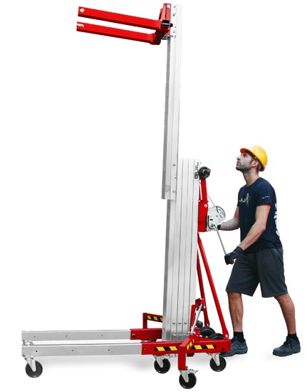 Mobil lift 5 m 400 kg. Foldbar lift med håndsving og hjul